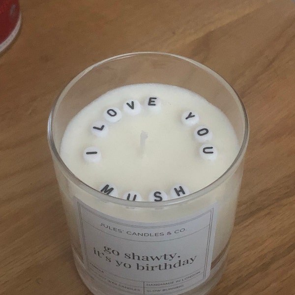 LETTER BEAD CANDLE - Personalised, Eco Soy Wax and Scented Candle ...