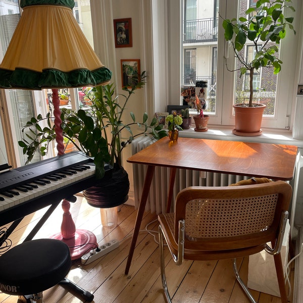 Walnut Wood Rectangle Computer Desk Table, Narrow Spacesaver Modern ...