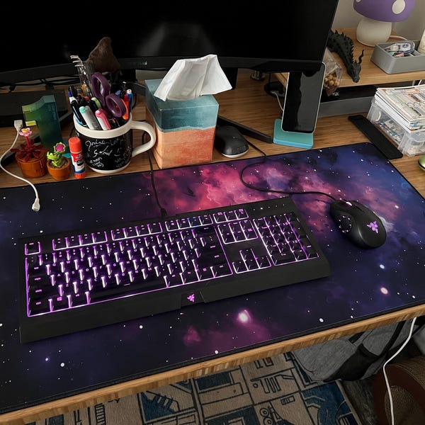 Neon Circuit Desk Mat, Cool Desk Mat, Desk Mat Aesthetic, Robotic Decor ...