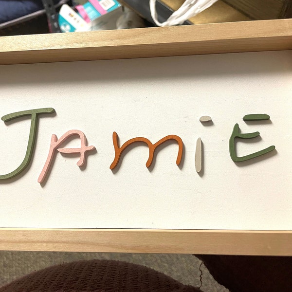 COLOR Handwriting / Wood Sign / Name Art - Etsy