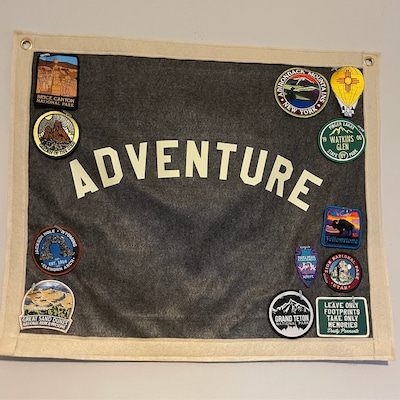 Adventure Banner Felt Pennant Flag Banner Vintage Travel Banner Wall ...