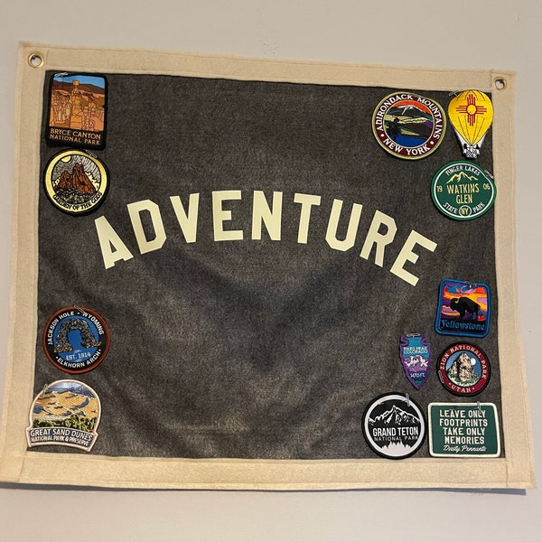 Adventure Banner | Felt Pennant Flag Banner | Vintage Travel Banner ...