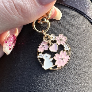 Cute Enamel Sakura Rabbit Keychain & Phone Strap - Etsy