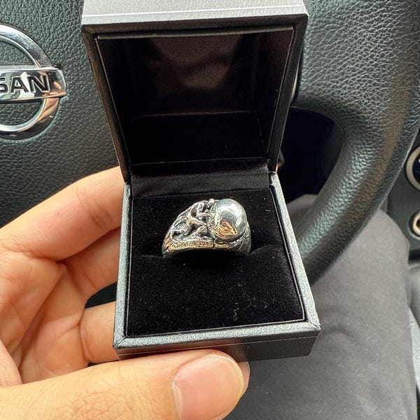 Rusted Square Signet Ring – Unique Sterling Silver Ring for Men ...