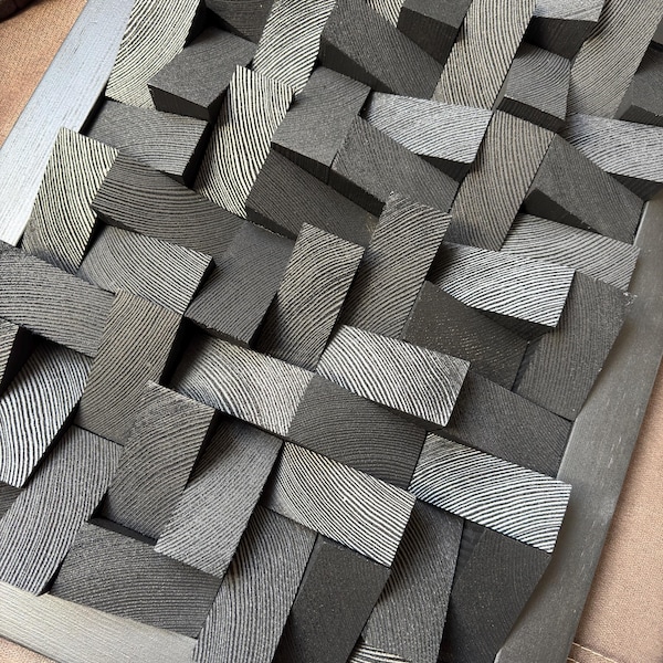 Wood Wall Art "spacelight" - Wall Sculpture, Mosaic Art, Custom Size ...