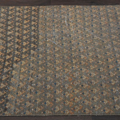 3x6 Beige Blue Orange Turkish Runner Rug, 3x6 Floral Vintage Oushak ...