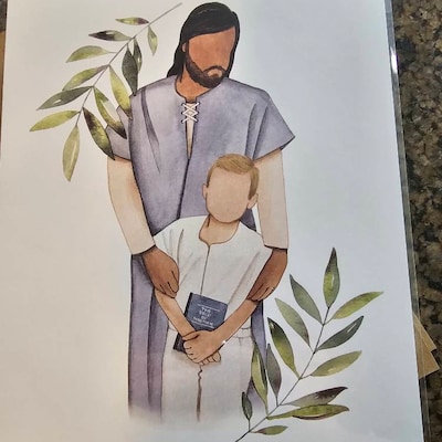 Jesus Christ Faceless Portrait Watercolor Print - Etsy