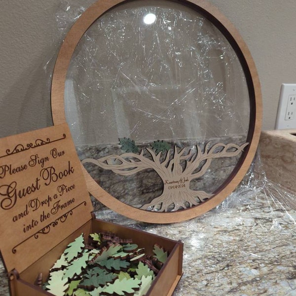 Rustic Maple Tree Leaves Wedding Drop Box Guest Book Alternative Autumn ...