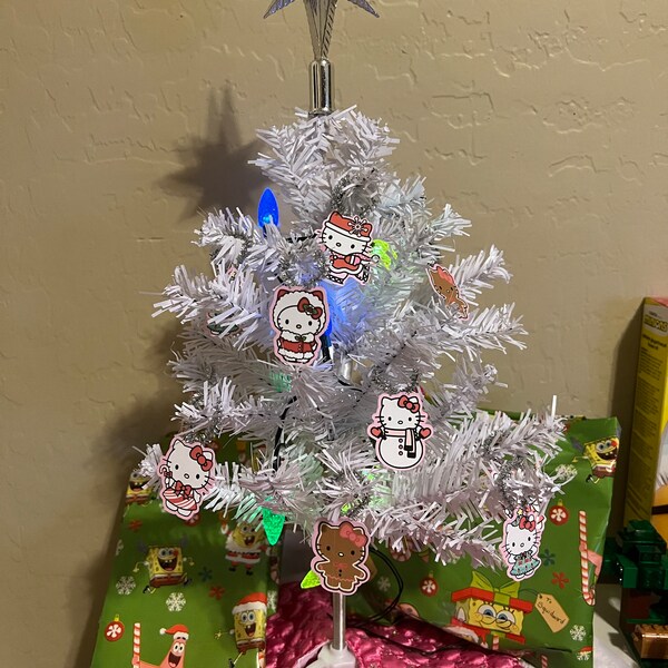 Hello Kitty Mini Christmas Tree Ornaments - Etsy