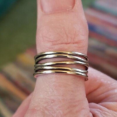 Gold Plated Solid 925 Sterling Silver Wave Ring, Gold Thumb Ring ...