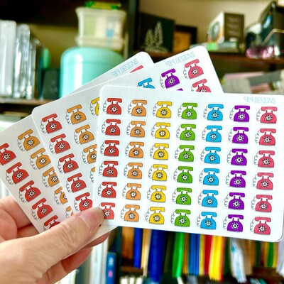 Solid Color Rainbow Half Boxes 7 Colors Planner Stickers Half Boxes ...