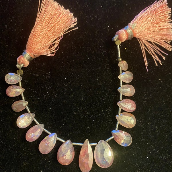 Peach Ice Quartz Beads/peach Ice Quartz Rondelle Strand 4''inch ...