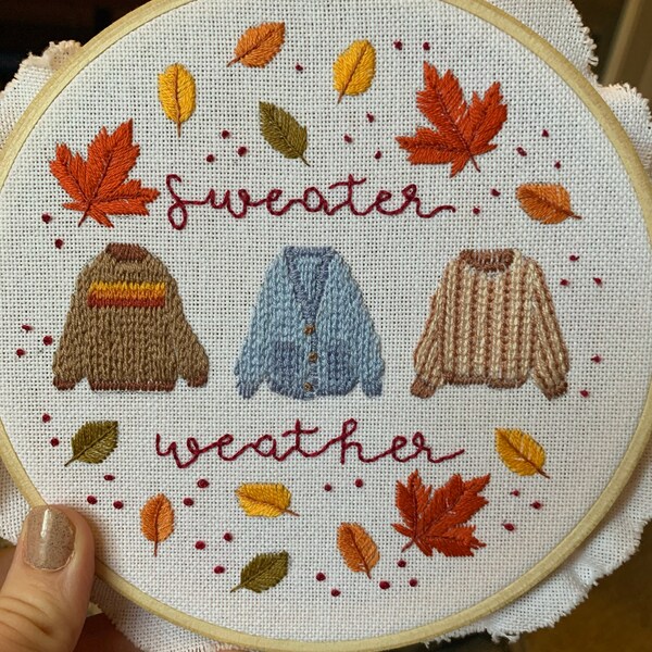 Autumn Series - Sweater Weather - Embroidery Pattern - PDF Instant ...