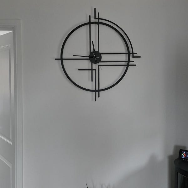 Minimalist Oversized Wall Clock, Mesh Wall Clock, Modern Large Wall ...