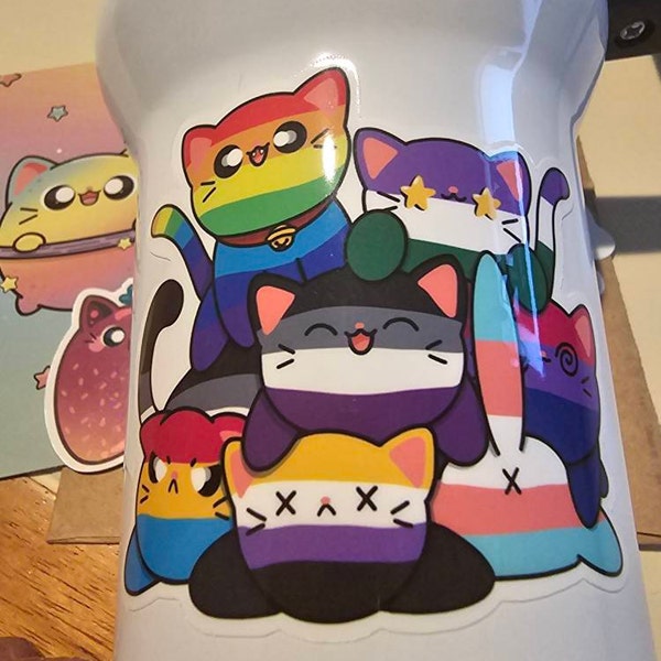 Mini Pride Cat Sticker Pack - 9 Die Cut Cat Stickers (1.65 Inch) Vinyl ...