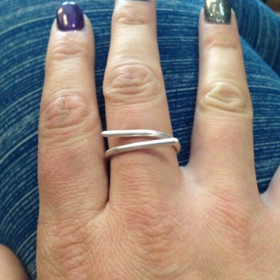 Worn Until Needed, Sterling Cable Needle Ring Knitting Needle Size Zero ...