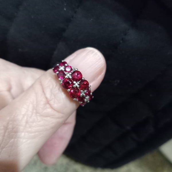 Vintage Core Antique Large Chunky Sterling Silver Pink Natural Ruby ...