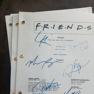Friends the One With the Flashback Episode TV Script Autographed: David ...