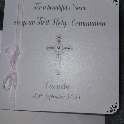 Luxury Communion or Confirmation Congratulations Card Personalised - Etsy
