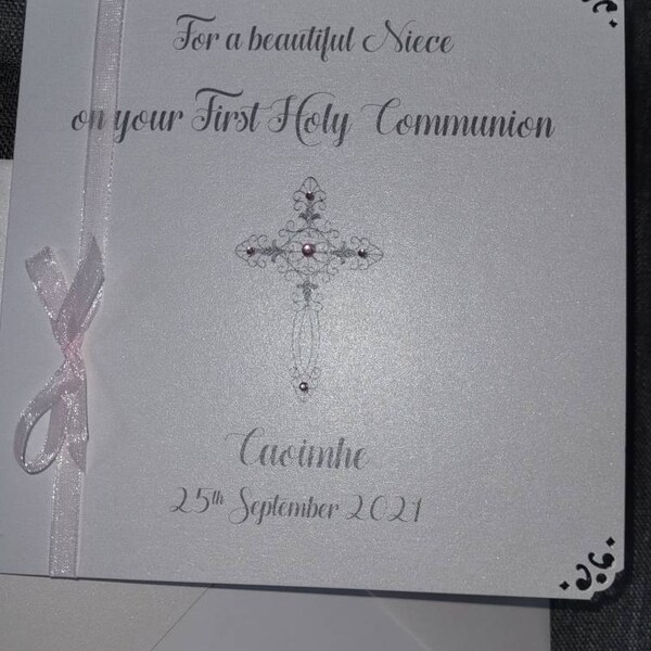 Luxury Communion or Confirmation Congratulations Card Personalised - Etsy