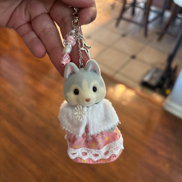 Calico Critter Keychain | Sleepover Party Trio Keychain | Cute Keychain ...