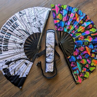 Disco Ball Rave Fan Rave Fan Rave Fan Holster Festival Fan Bamboo Clack ...