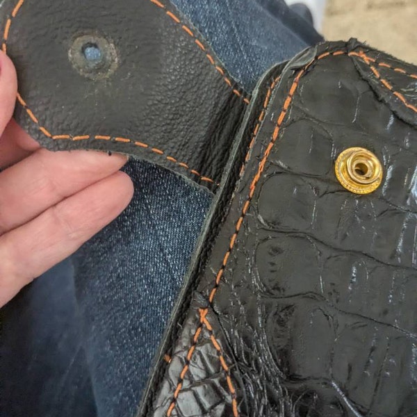 Carved Leather Biker Wallet Chain Eagle Carved Wallet Bifold Western ...