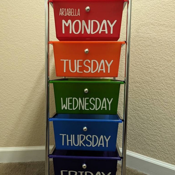 Days of the Week Decals, Days of the Week Stickers, Weekday Decals ...
