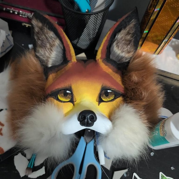 Quadrobics Animal Fluffy Wolf Mask Handmade Cosplay Mask Furry Costume ...