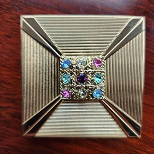 Stratton Mother of Pearl Compact Set. Stunning Queen Convertible Powder ...