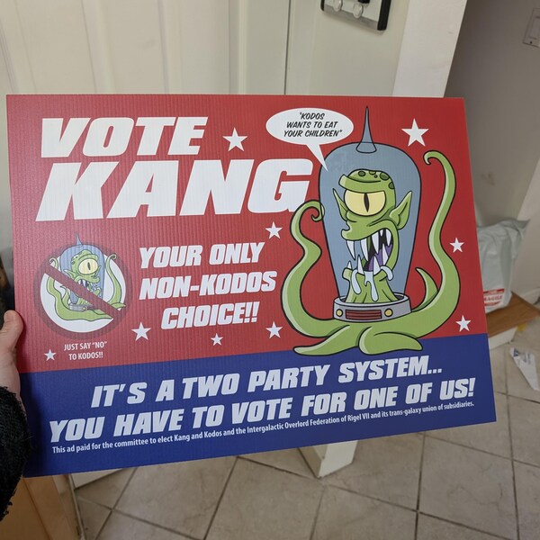 Vote Kang or Kodos Election Yard Sign - Etsy