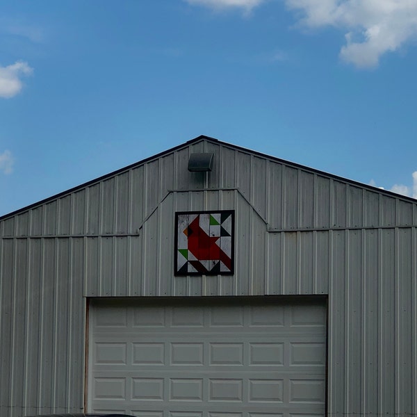 Cardinal Barn Quilt With Wood Effect, Large, Medium, Small, Vinyl on ...