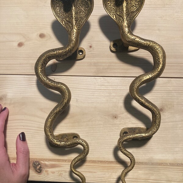 11.5'' Inches Cobra Snake Door Handle | Engraving Design Snake Door ...