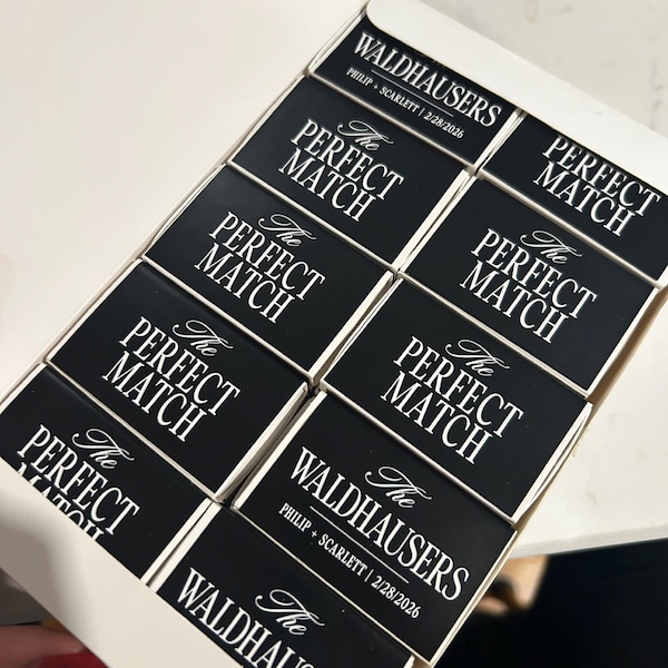 Club Aesthetic Wedding Matches – SET OF 50 Personalized Matchbooks ...