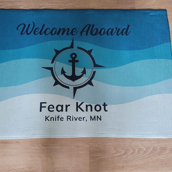 Welcome Aboard Rug, Outdoor Rug for Boats, Custom Family Boat Gift ...