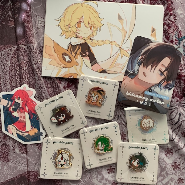 GACHA Genshin Party Chibis - Hard Enamel Pins (SET B) - Etsy