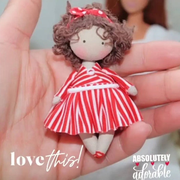 Miniature Fabric Doll, Cloth Custom Doll, Tiny Textile Personnalized ...