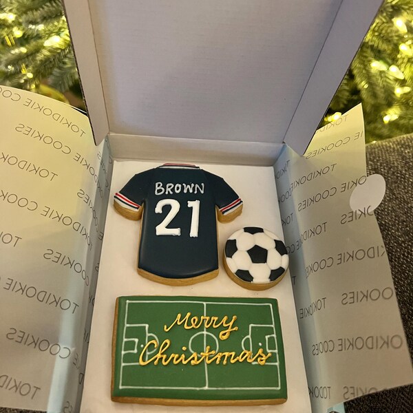 Personalised Football Fan Birthday Biscuits, Gift for Football Fan ...