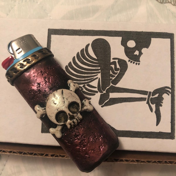 Skull Lighter Sleeve/ Lighter Case/skull Lighter/handmade Lighter Cover ...