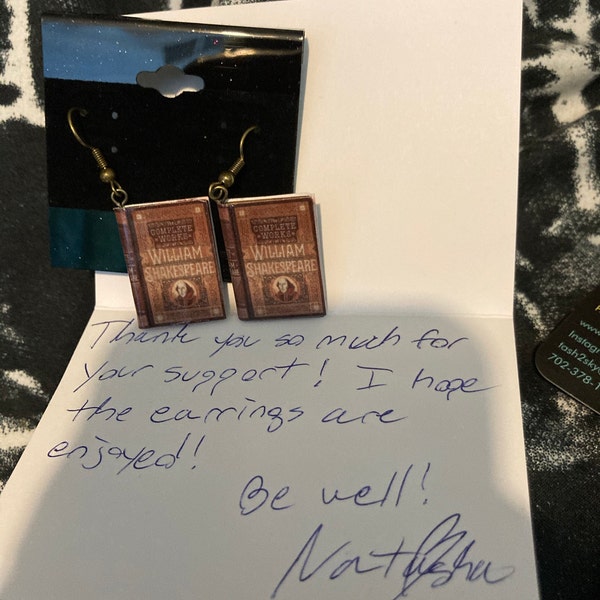 Book Earrings, Shakespeare Earrings, Comple Works of William ...