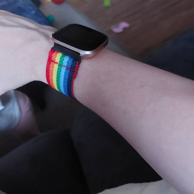 Elastic Watch Band Any Watch Model, Any Size Thick Rainbow Pride ...