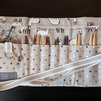 Crochet Hook Roll or Dpns 6 Needle Case With Stitch Marker Ring and 9 ...