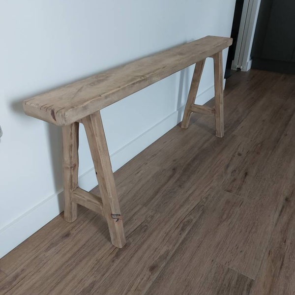 Vintage Inspired Skinny Bench, Weathered Wood, Narrow Rustic Bench, Home Decor, Primitive ...