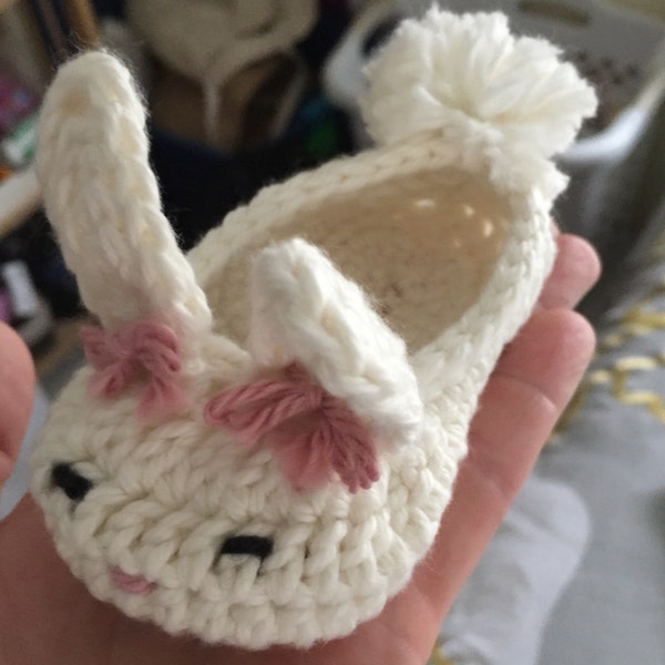 Hand Crochet Baby Hoppy Bunny Slippers Crib Shoes Newborn-12mos - Etsy