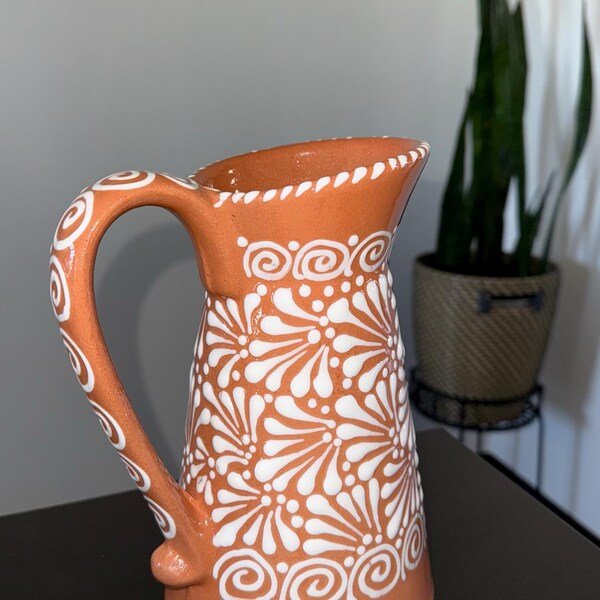 Hand Painted Mexican Talavera Brown and White Small Cylinder Planter - Etsy