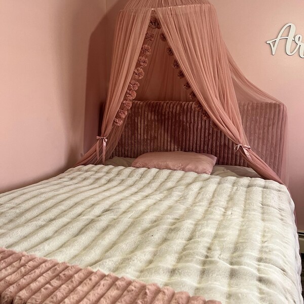 Champagne Canopy, Tulle Bed Canopy, Bed Baldachin, Montessori Bed ...