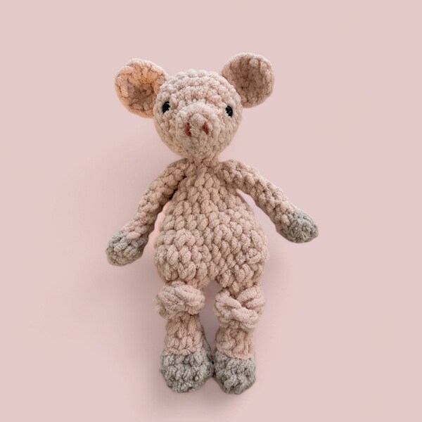 MINI Pia Pig Knotted Lovey — Crochet Pig PATTERN - Etsy