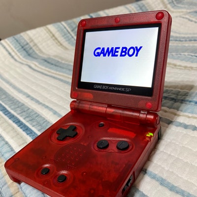 Gameboy Advance SP Transparent Clear Red IPS V2 Screen Mod - Etsy