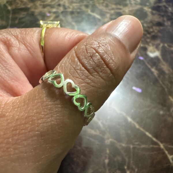 Silver Heart Thumb Ring- Adjustable Ring-open Heart Ring-dainty Silver ...