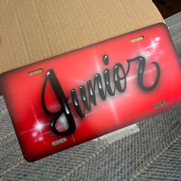 Airbrush License Plate | Custom License Plate Car Tag | Personalized ...